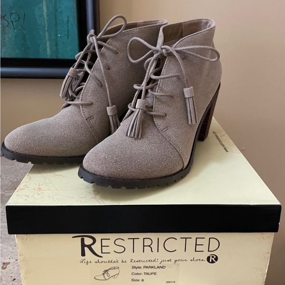 Restricted | Shoes | Restricted Boho Faux Suede Leather Lace Up Heeled ...